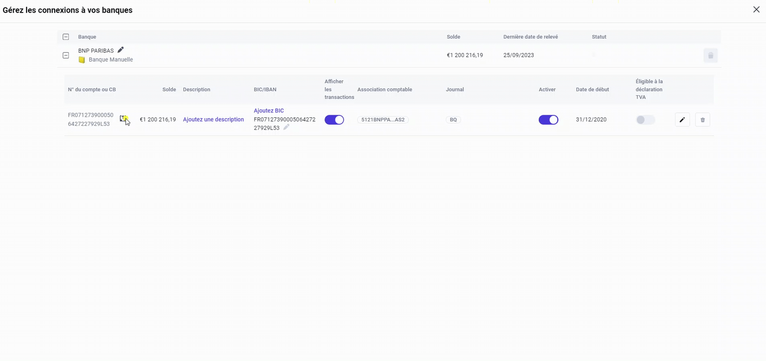 L'onglet Banques : connecter et gérer la récupération de vos flux de trésorerie